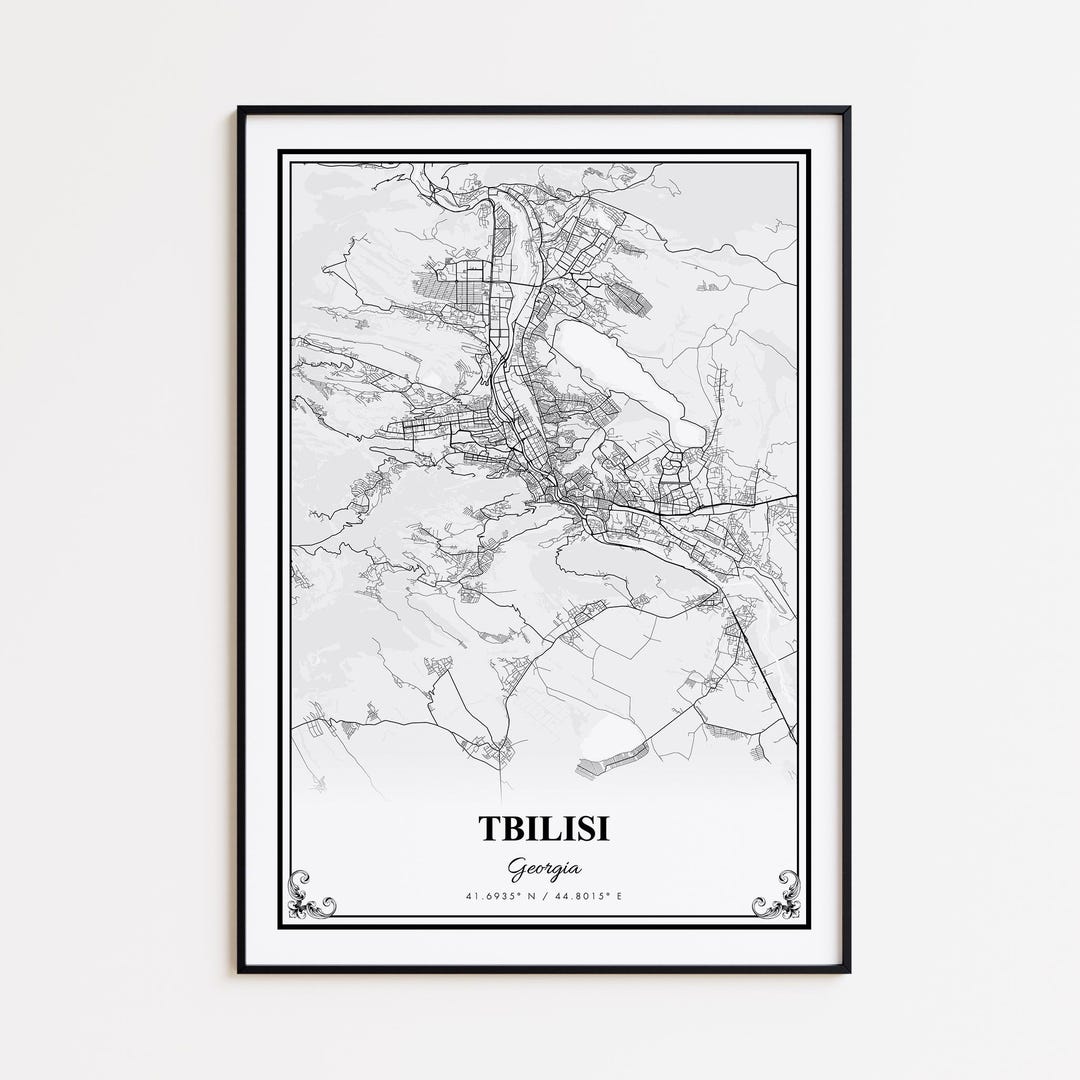 Tbilisi Map Print, Tbilisi Georgia Wall Art Poster, Tbilisi Custom ...