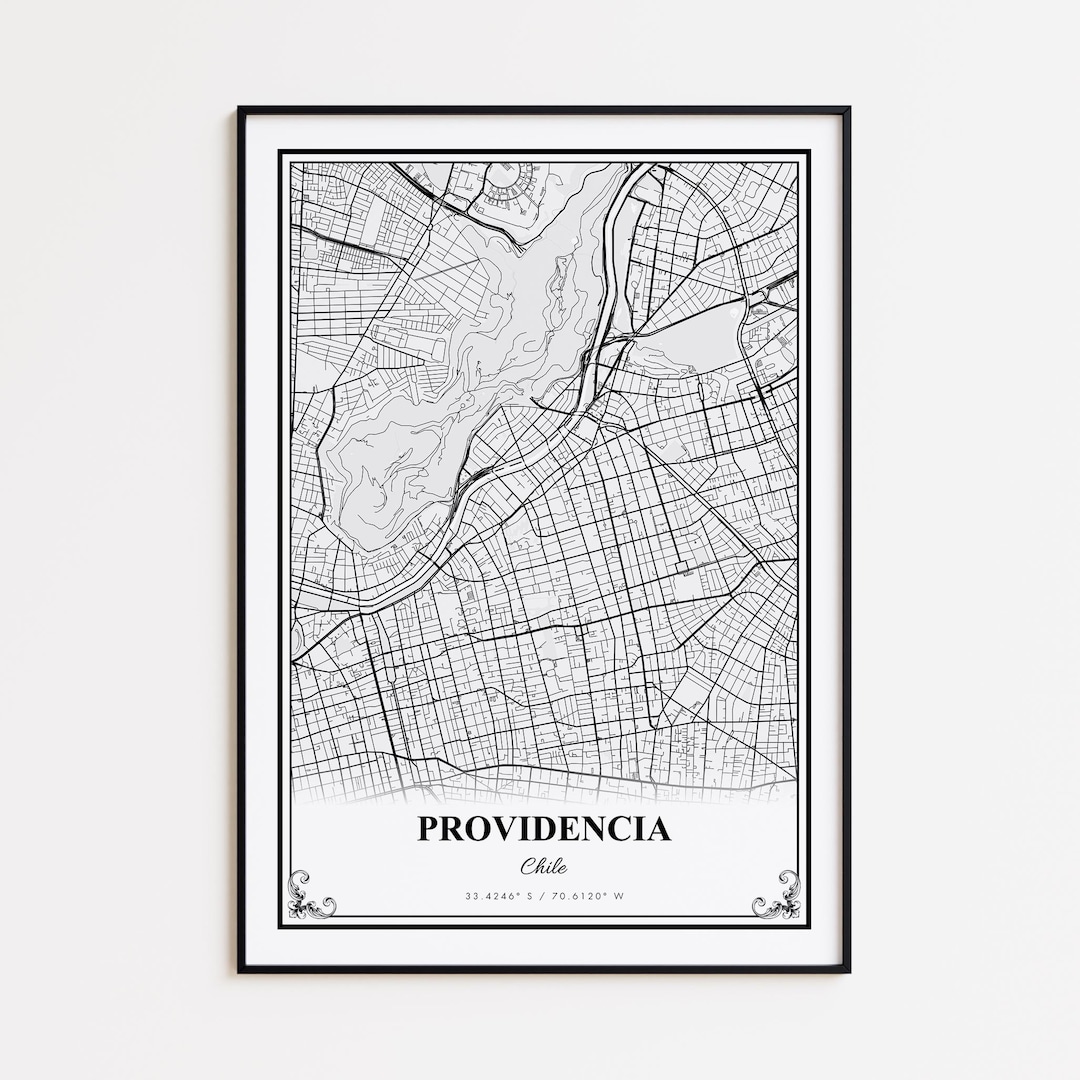 Providencia Map Print, Providencia Chile Wall Art Poster, Providencia ...