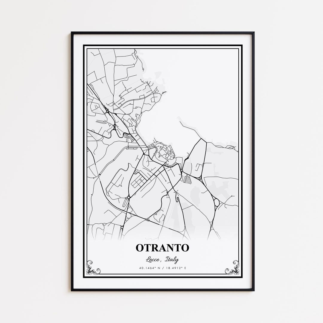 Otranto Map Print, Otranto Lecce Wall Art Poster, Otranto Custom Street ...