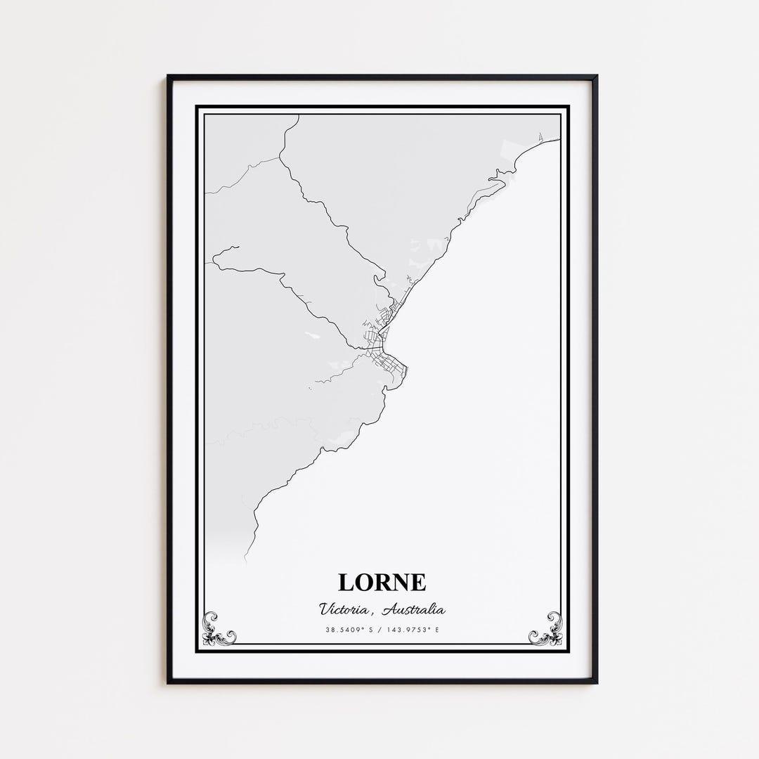 Lorne Map Print, Lorne Victoria Wall Art Poster, Lorne Custom Street ...