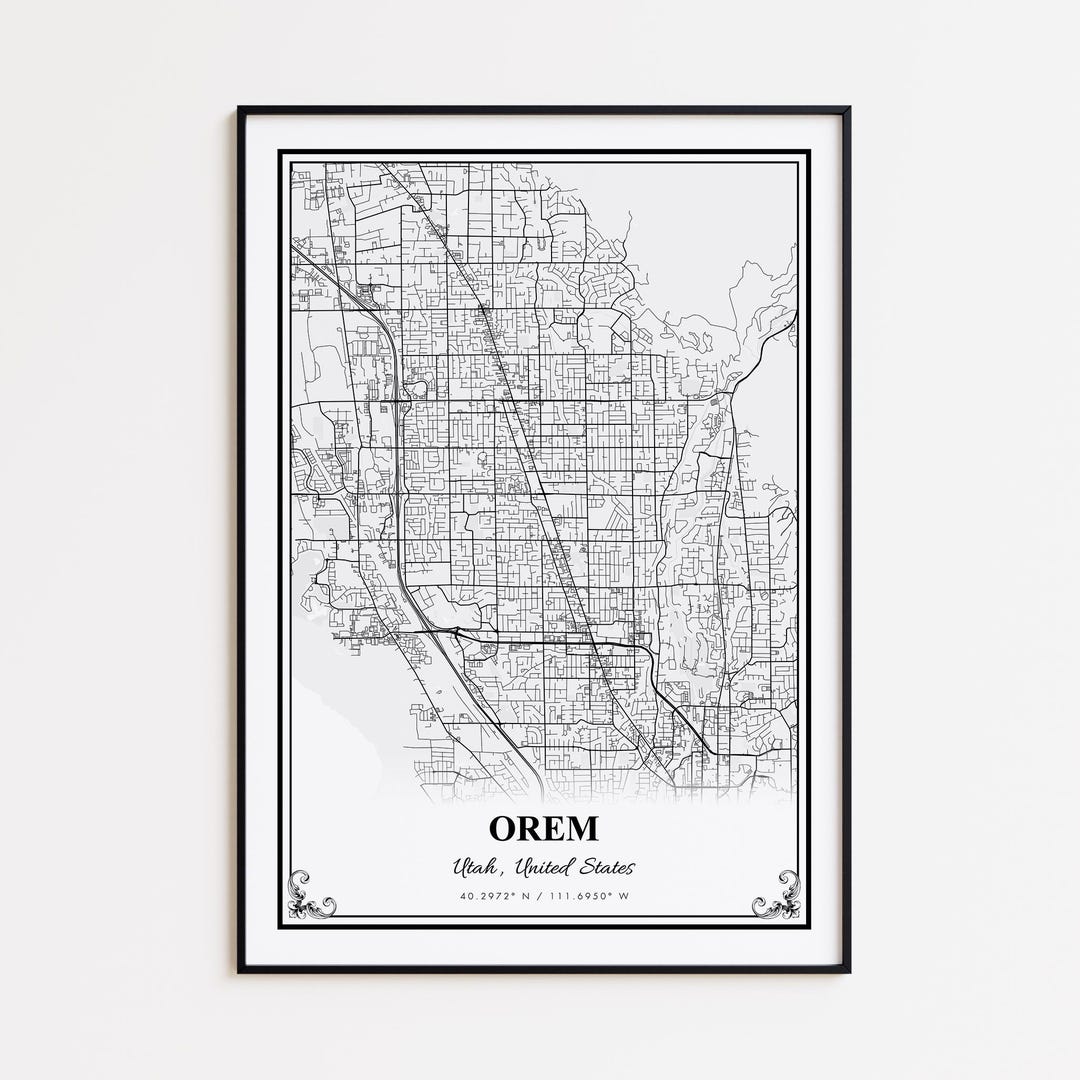 Orem Map Print, Orem Utah Wall Art Poster, Orem Custom Street Map, Orem ...