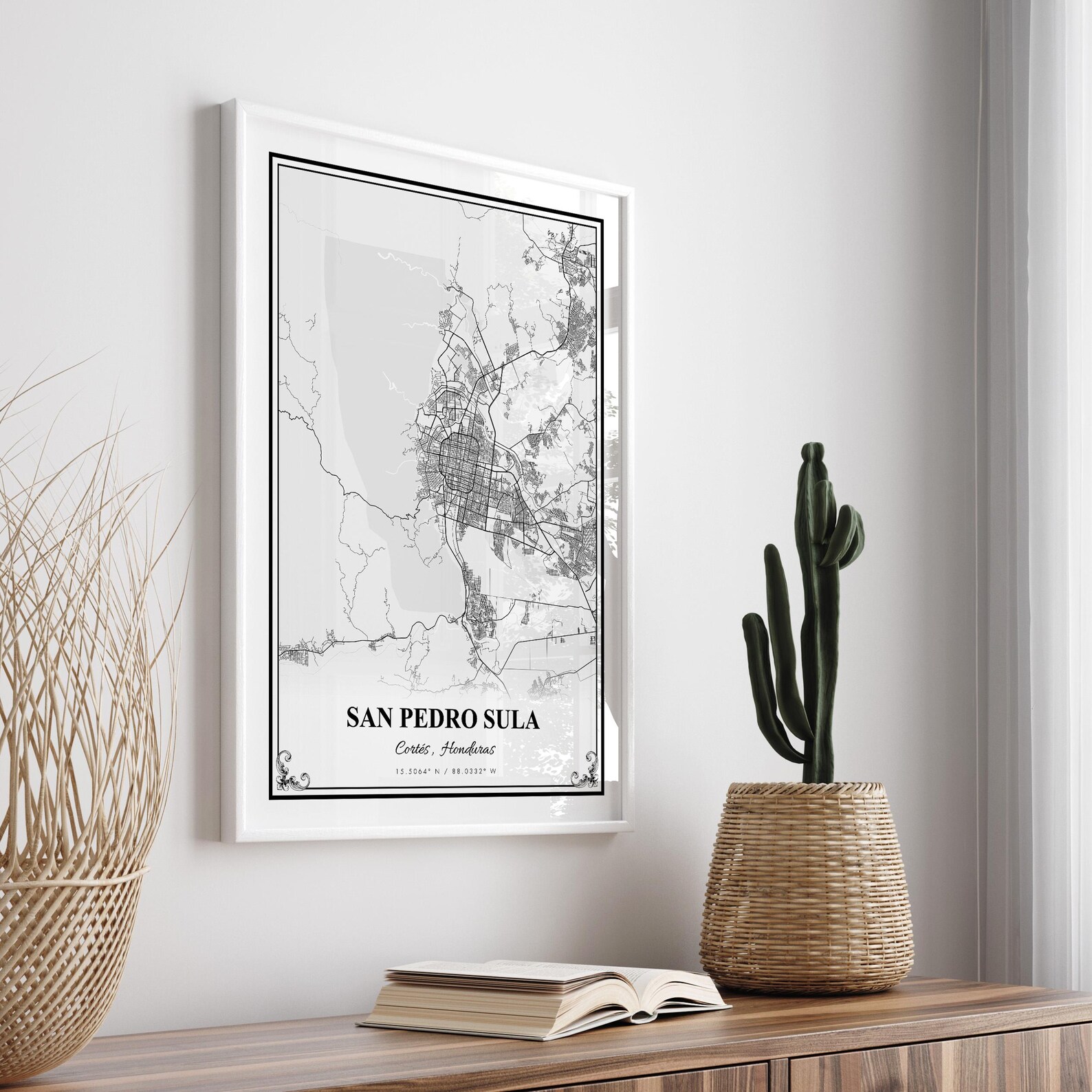 San Pedro Sula Map Print, San Pedro Sula Cortés Wall Art Poster, San ...