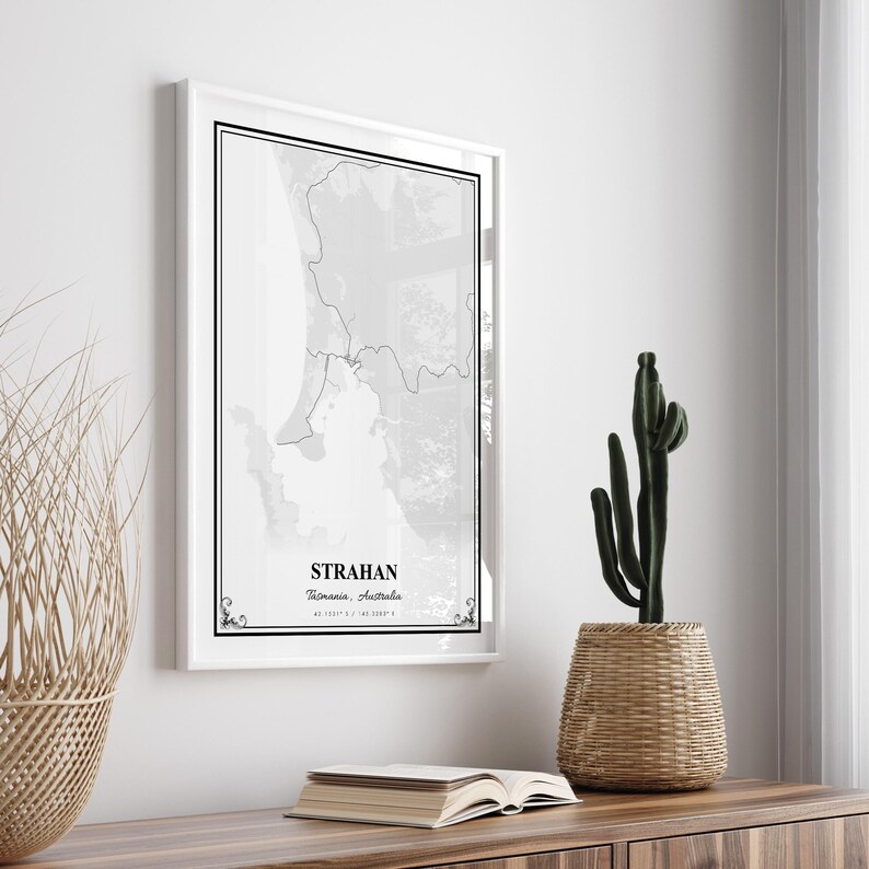 Strahan Map Print, Strahan Tasmania Wall Art Poster, Strahan Custom ...