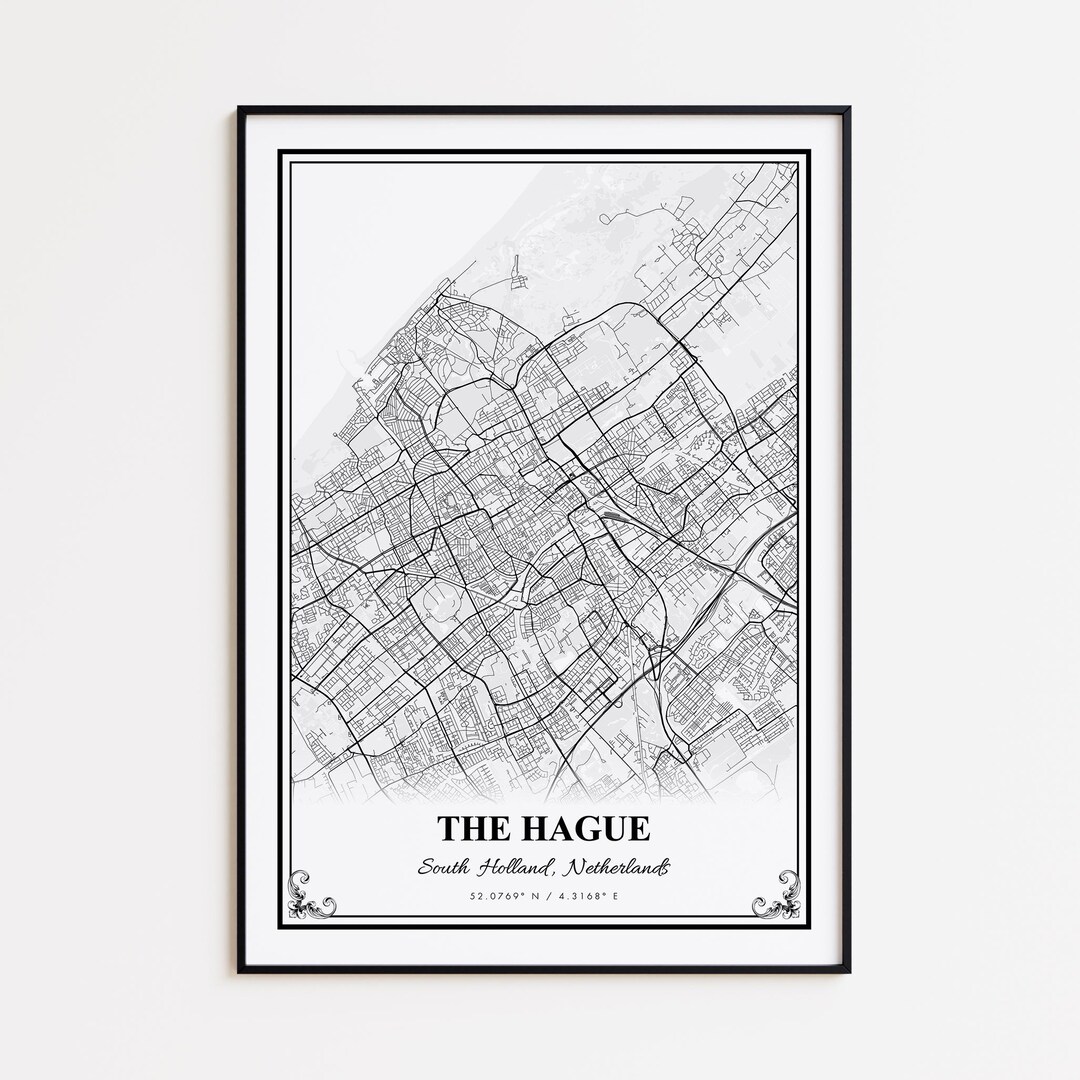The Hague Map Print, the Hague South Holland Wall Art Poster, the Hague ...