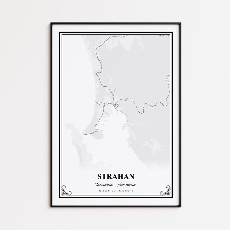 Strahan Map Print, Strahan Tasmania Wall Art Poster, Strahan Custom ...