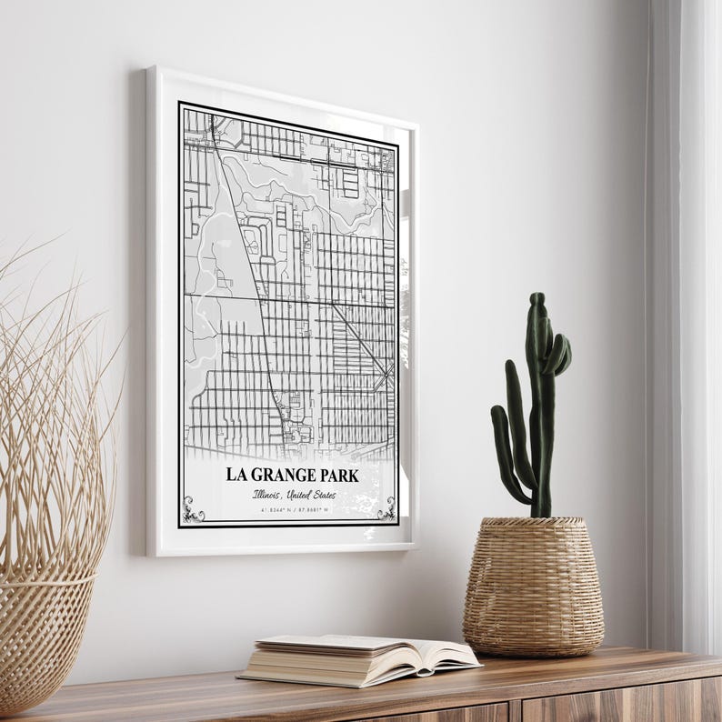 La Grange Park Map Print, La Grange Park Illinois Wall Art Poster, La ...