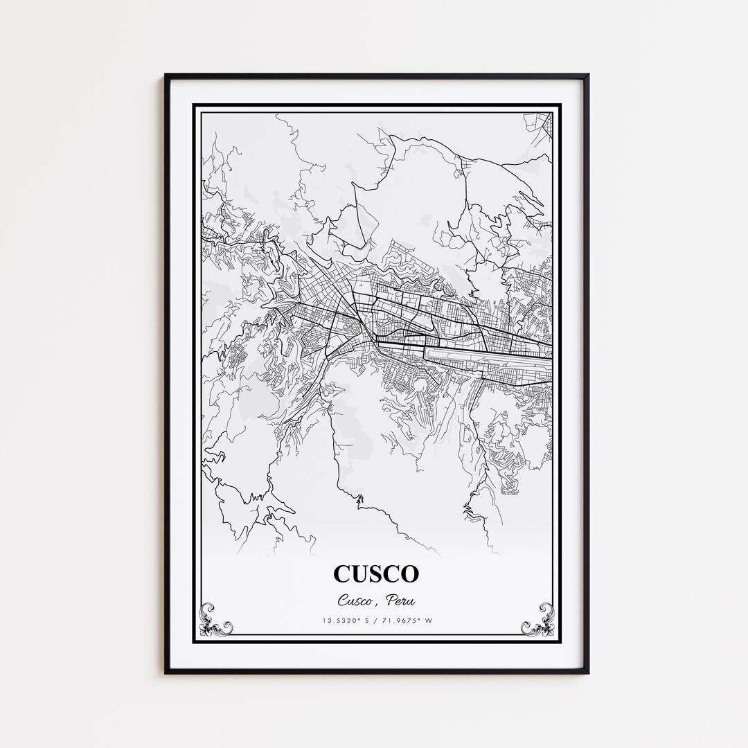 Cusco Map Print, Cusco Peru Wall Art Poster, Cusco Custom Street Map ...