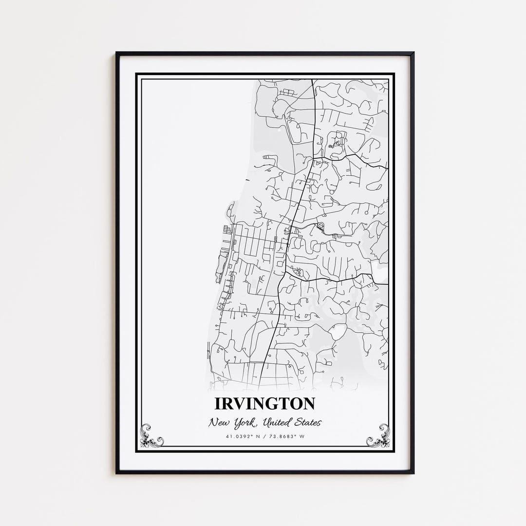 Irvington Map Print, Irvington New York Wall Art Poster, Irvington ...