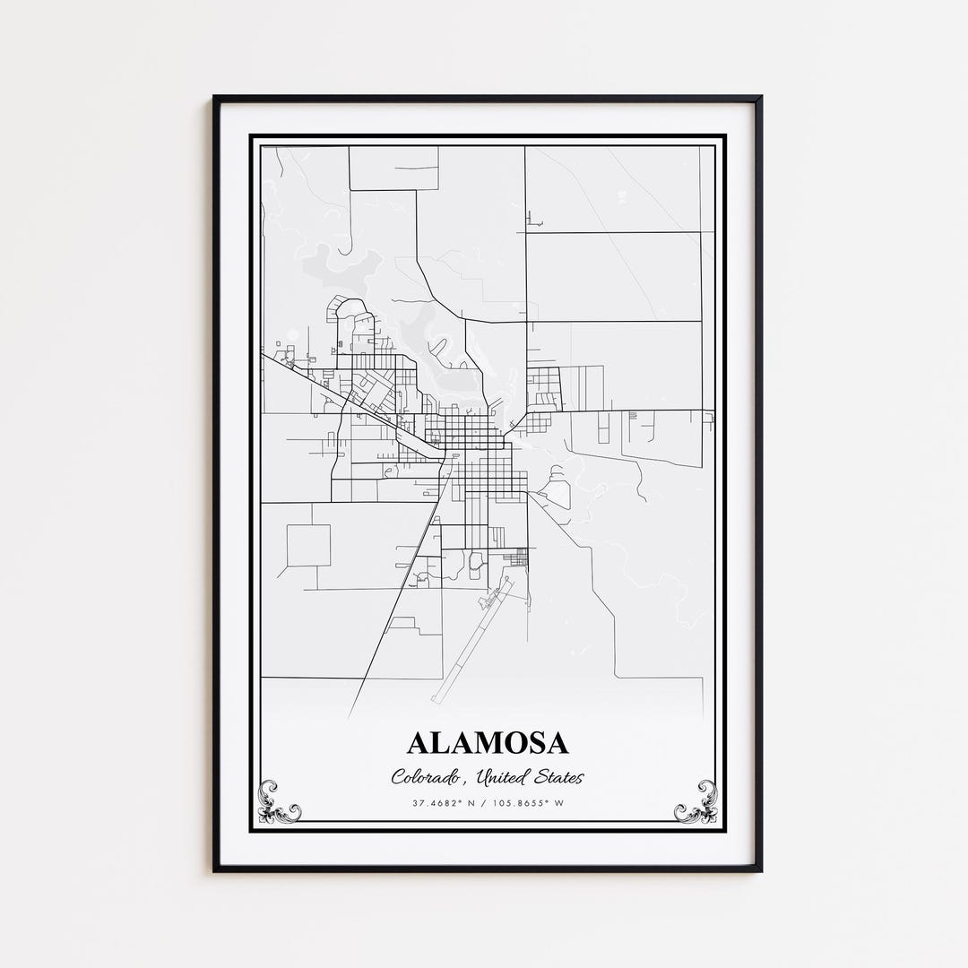 Alamosa Map Print, Alamosa Colorado Wall Art Poster, Alamosa Custom ...
