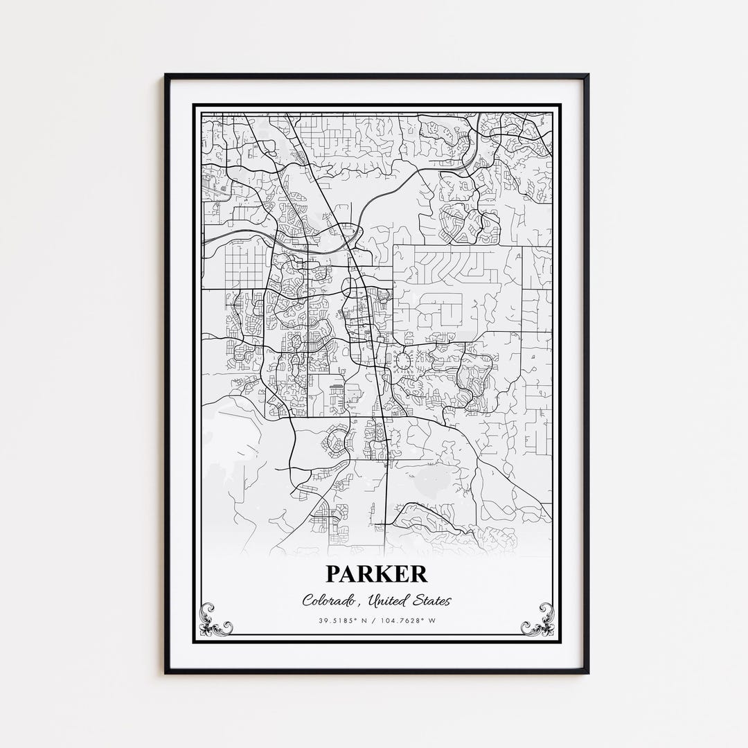 Parker Map Print, Parker Colorado Wall Art Poster, Parker Custom Street ...