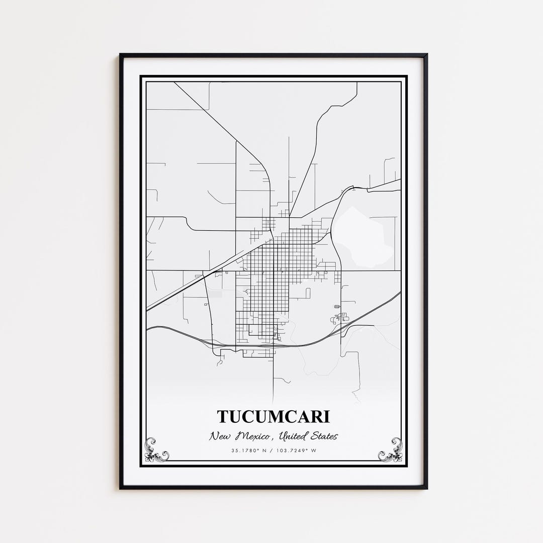 Tucumcari Map Print, Tucumcari New Mexico Wall Art Poster, Tucumcari ...