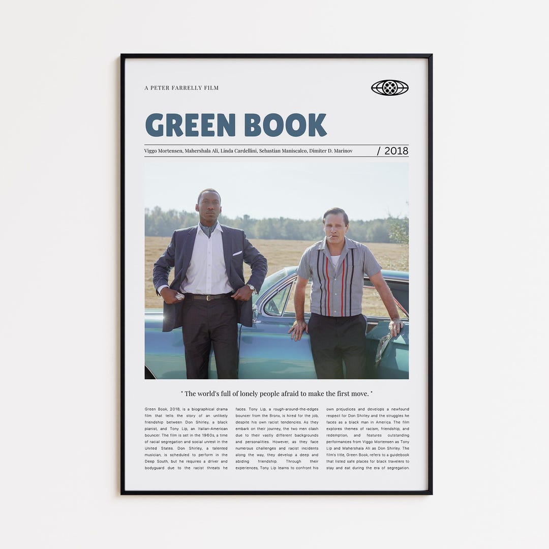 Green Book, Peter Farrelly, Retro Movie Poster, Custom Movie Poster - Etsy