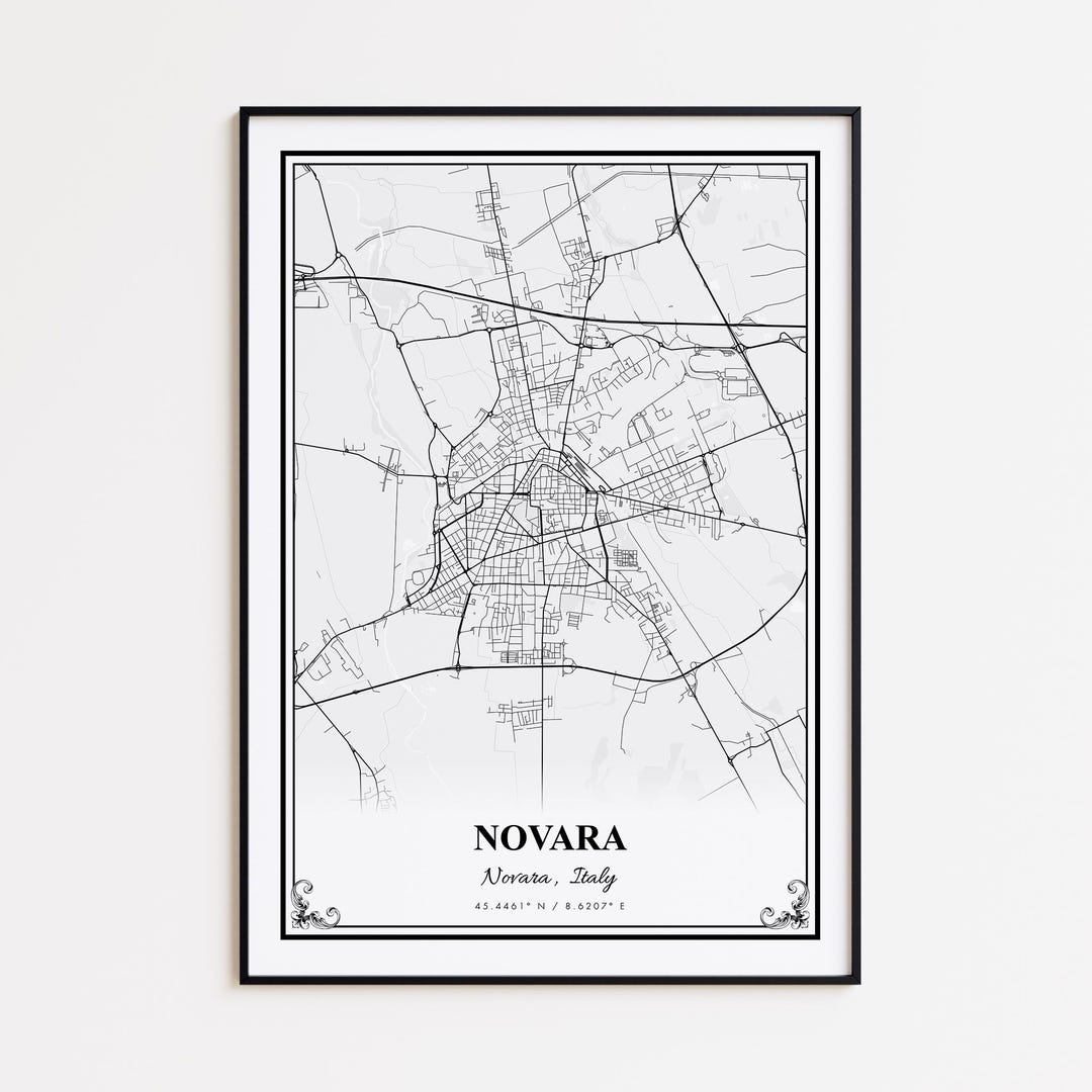 Novara Map Print, Novara Italy Wall Art Poster, Novara Custom Street ...