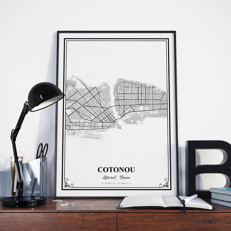 Cotonou Map Print, Cotonou Littoral Wall Art Poster, Cotonou Custom ...
