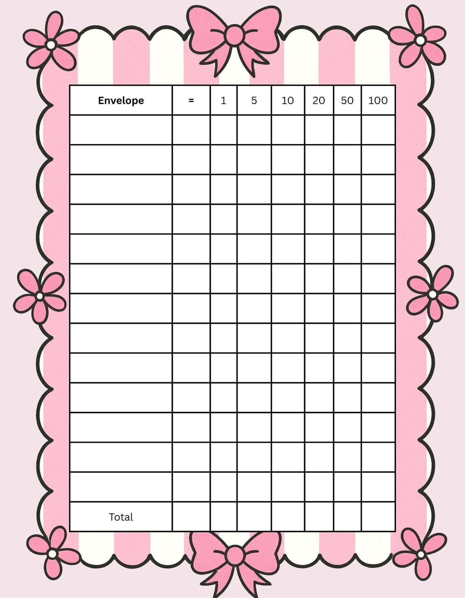 Printable Budgeting Cash Breakdown Sheet 7X9 - Etsy