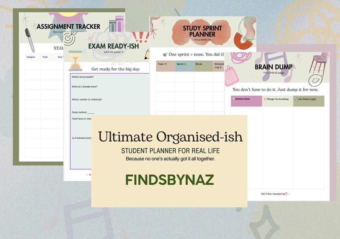 ADHD Student Planner Bundle: Assignment Tracker, Exam Prep (printable ...