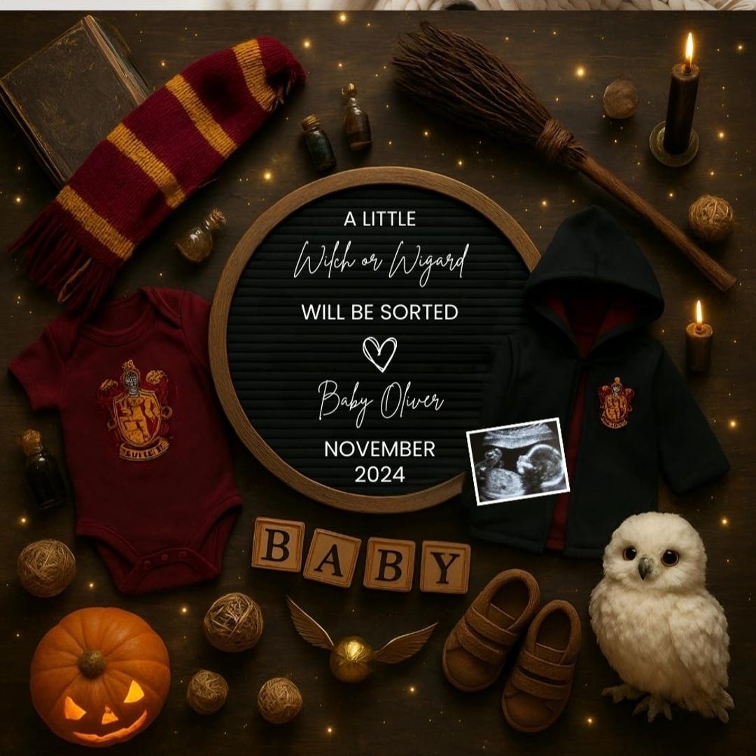 Wizard Baby Pregnancy Announcement: Social Media Gender Reveal (digital ...