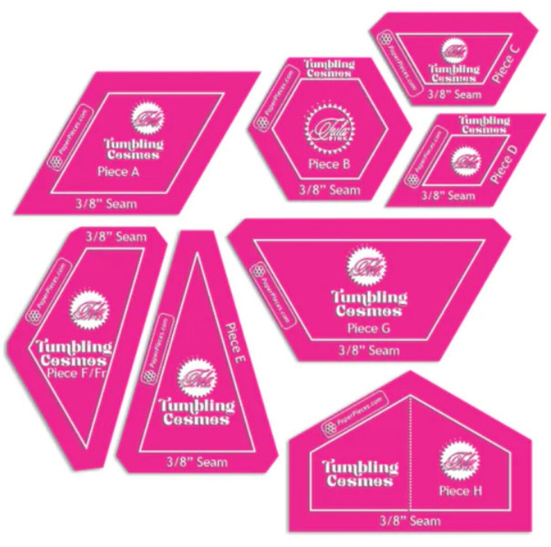 Tula Pink's Complete Tumbling Cosmos Pattern, Paper Pieces and 3/8 ...
