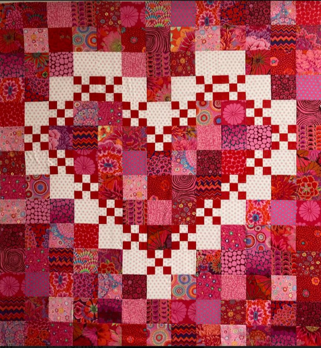 Nine Patch Heart Quilt Kit the Wright Way Featuring Kaffe Fassett ...