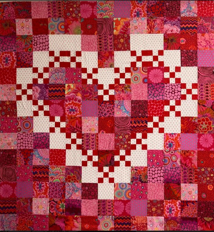 Nine Patch Heart Quilt Kit the Wright Way Featuring Kaffe Fassett Fabrics - Etsy