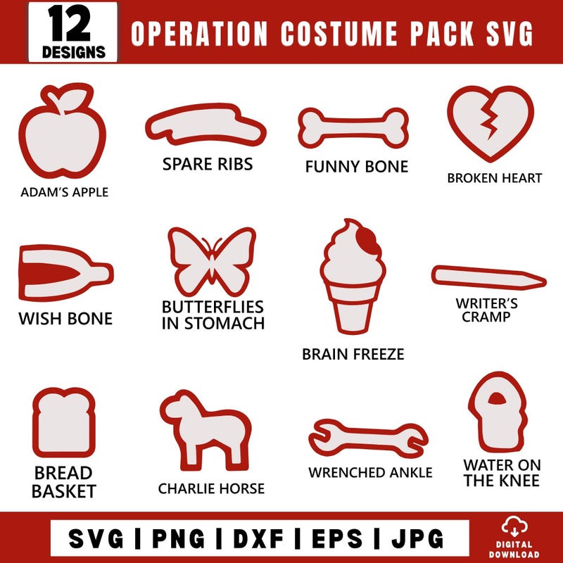 Printable Operation Game Pieces - Etsy