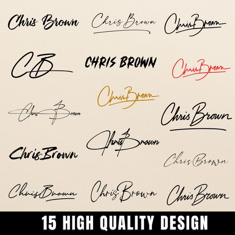 Chris Brown Autograph Svg - Etsy