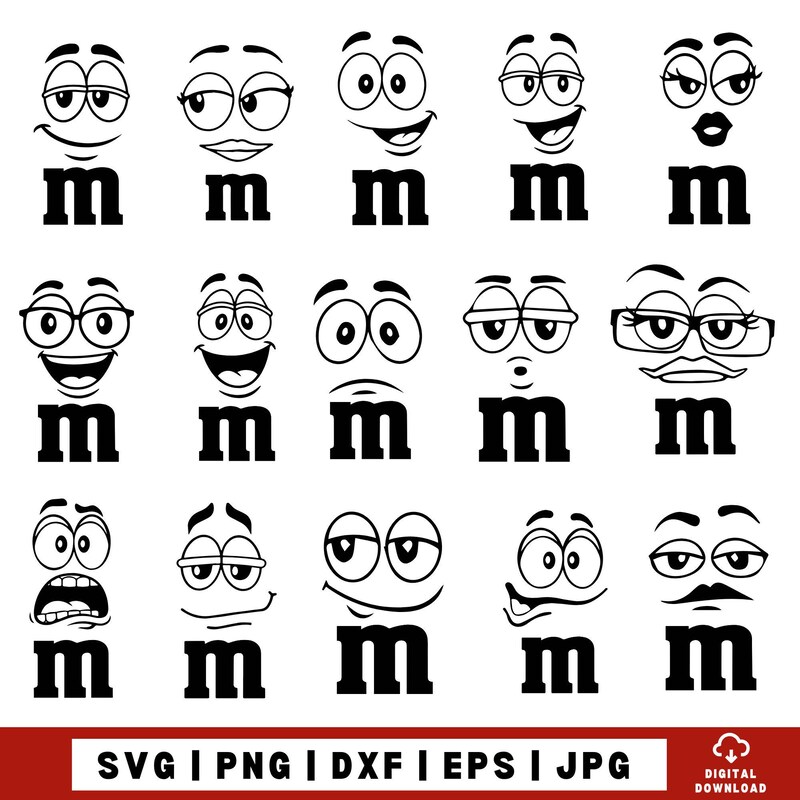 M&m Face Svg - Etsy