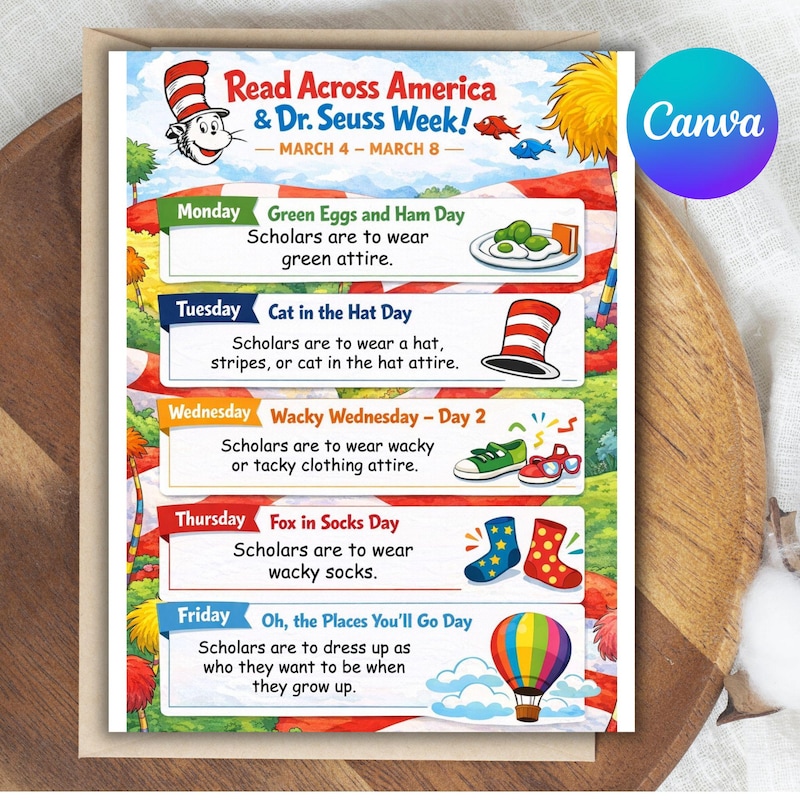 Dr.seuss Spirit Week 2026 - Etsy
