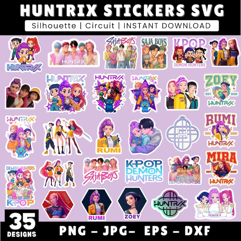 Kpop Demon Hunters Huntrix Stickers - Etsy