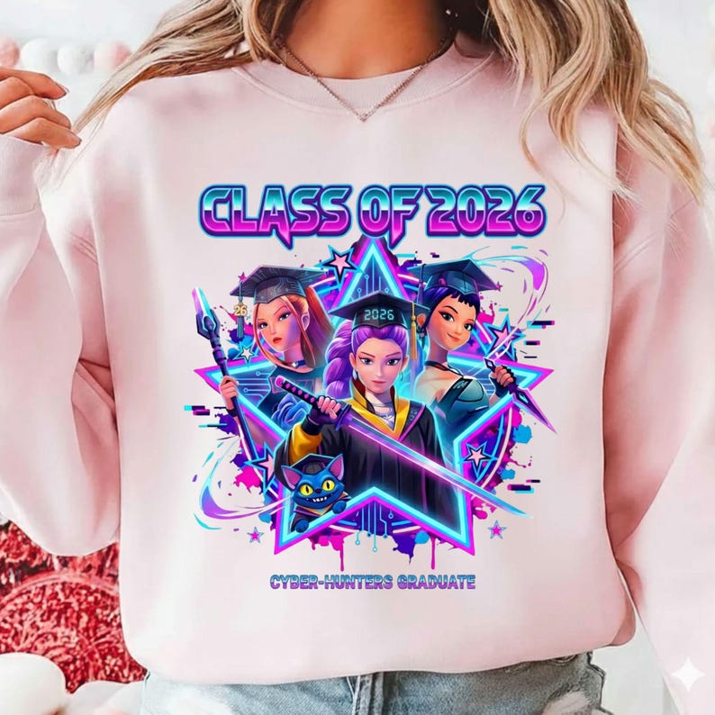Huntrix Kpop Demon Hunters Graduation PNG, Kpop Idol Group Shirt Design ...