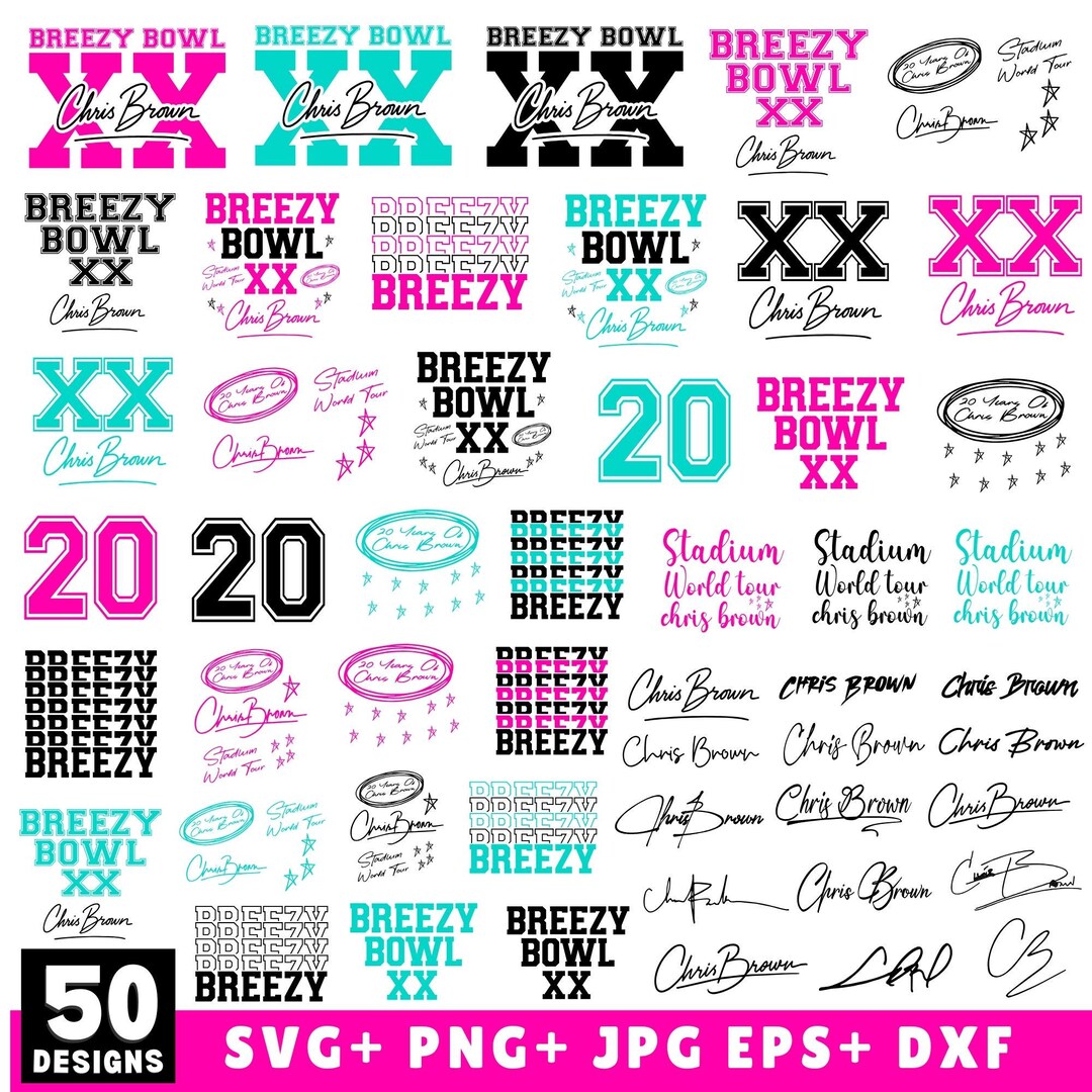 Chris Brown Breezy Bowl XX Tour Svg PNG, Design de camiseta Chris Brown ...