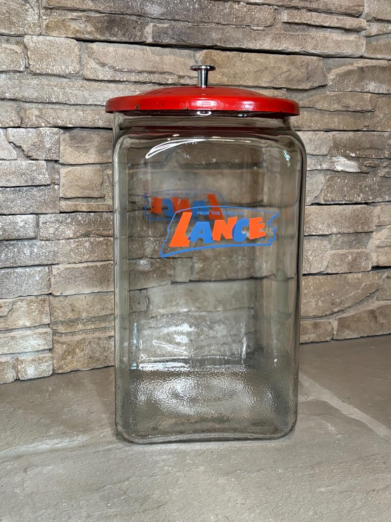 Vintage Lance Glass Cracker Jar With Metal Lid - Etsy