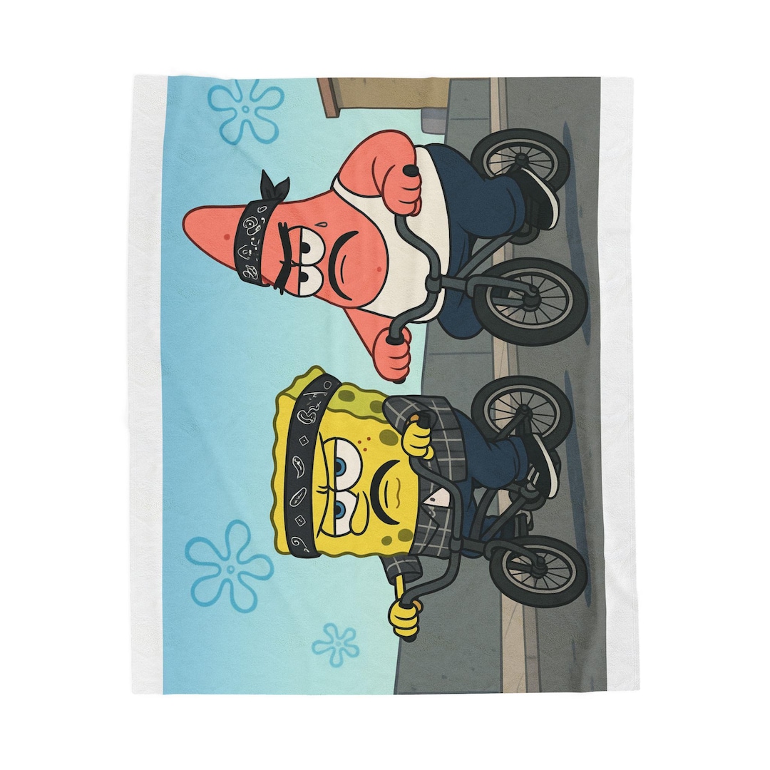 Cholo Spongebob and Patrick Plush Blanket, Cozy Home Decor, Funny Room ...