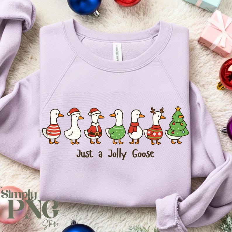Funny Christmas Goose PNG Bundle, Festive Holiday Just a Jolly Goose ...