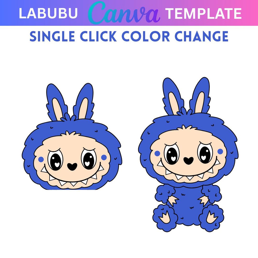 Labubu Canva Template, Labubu Clipart, Labubu PNG, Cute Labubu Vector ...