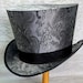 Grey Top Hat, Steampunk Top Hat, Silver Hat, Historic Hat, Paisley Hat ...