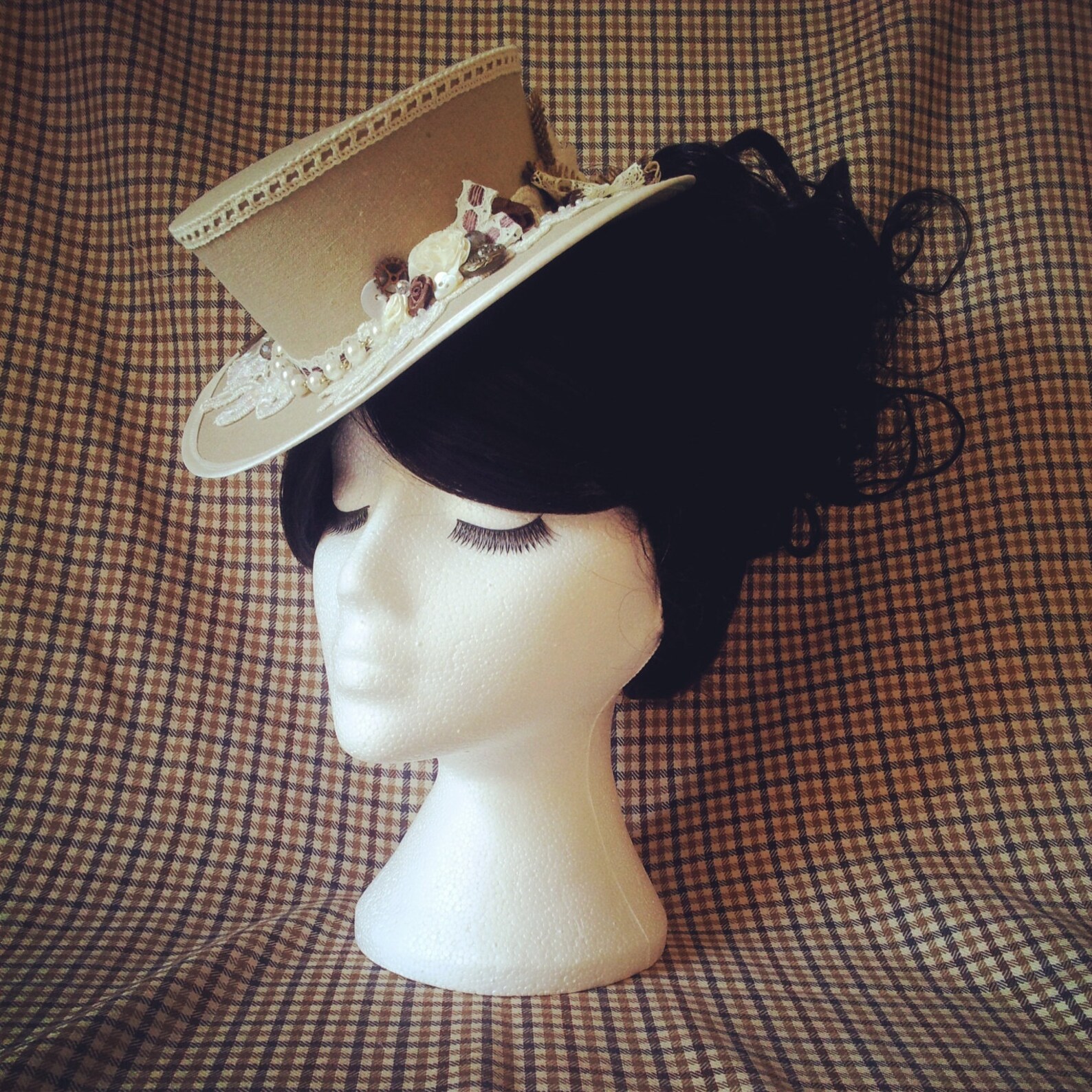 Percher Hat Victorian Tilt Hat Steampunk Hat Rustic Wedding - Etsy UK