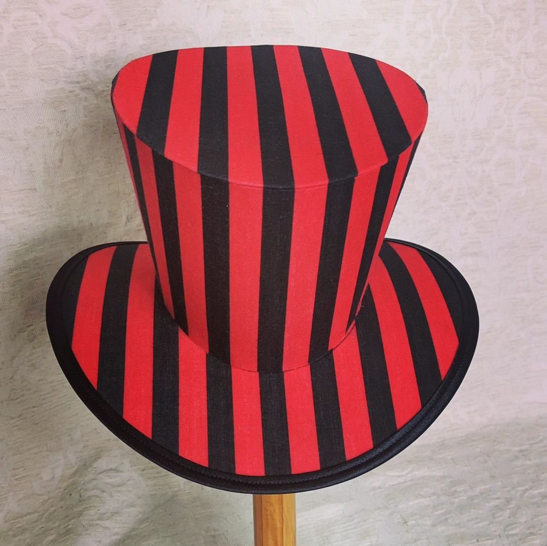 Black and Red Striped Hat, Striped Hatinator, Undecorated Top Hat ...