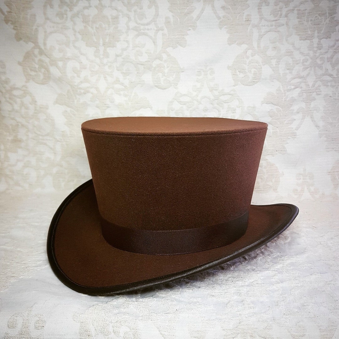 Brown Wool Top Hat, Showman Ringmaster Steampunk Hat, Made to Size - Etsy