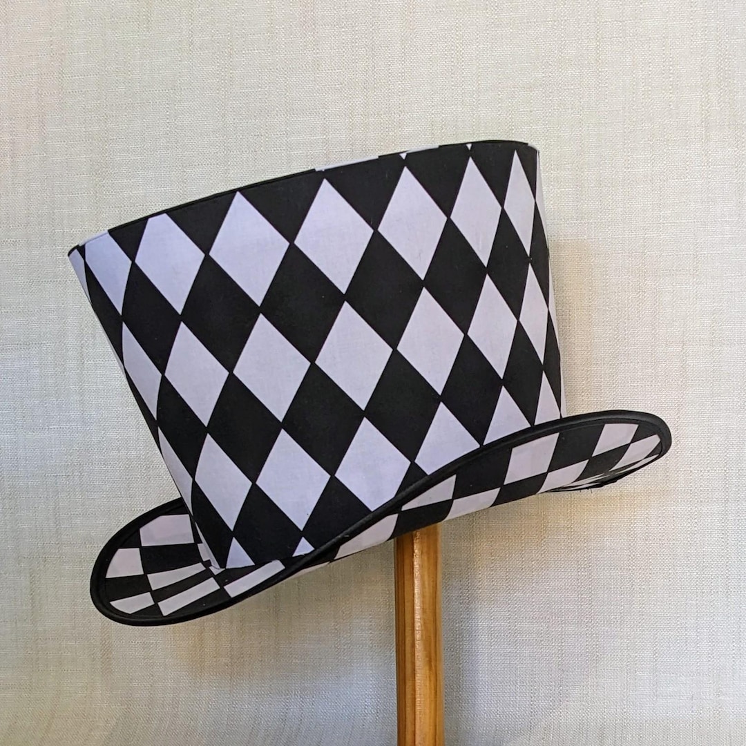 Harlequin Top Hat, Black and White Hat, Plain Top Hat, Stand Out Hat ...