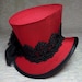 Red Mini Top Hat Steampunk Hat Vampire Bride Gothic Lolita - Etsy