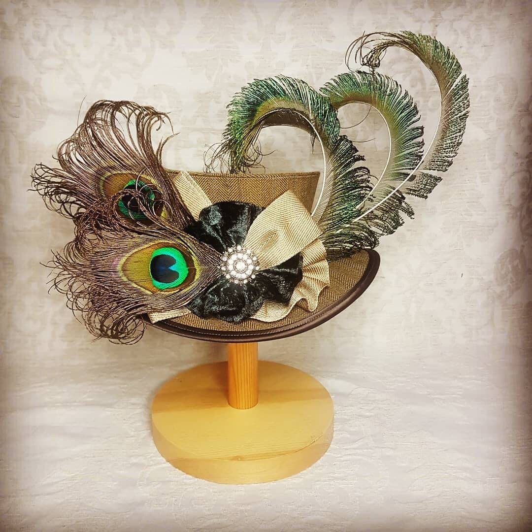 Victorian percher hat midi top hat with turquoise velvet and | Etsy