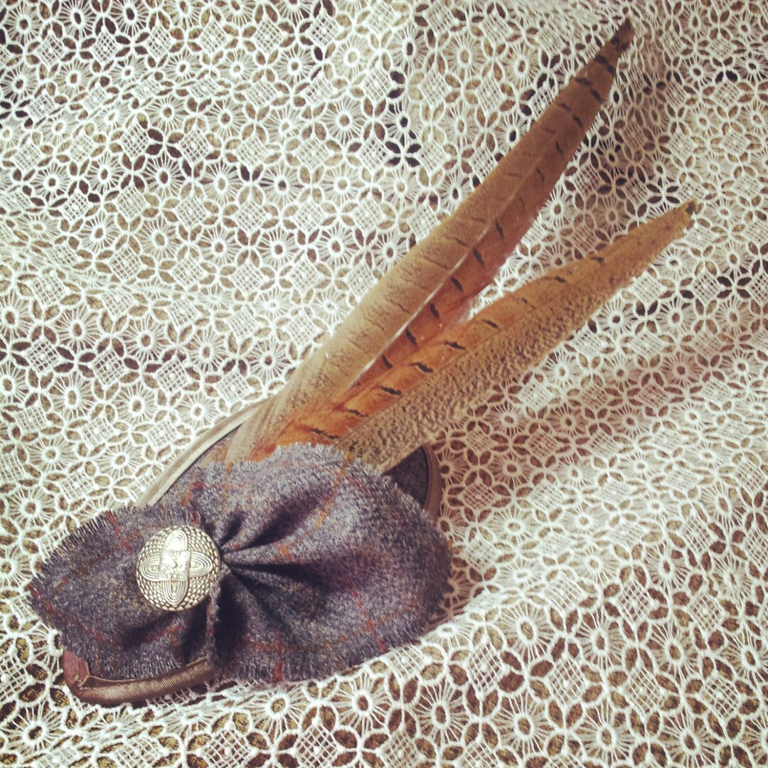 Steampunk Fascinator, Tweed Fascinator, Hair Accessory, Burlesque ...