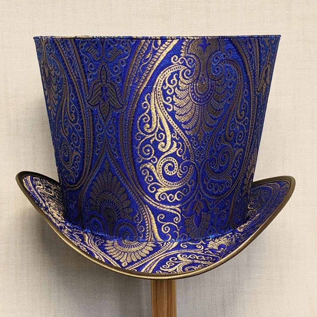 Blue Top Hat, Royal Blue Hat, Festival Hat, Carnival Hat, Renfaire Hat ...