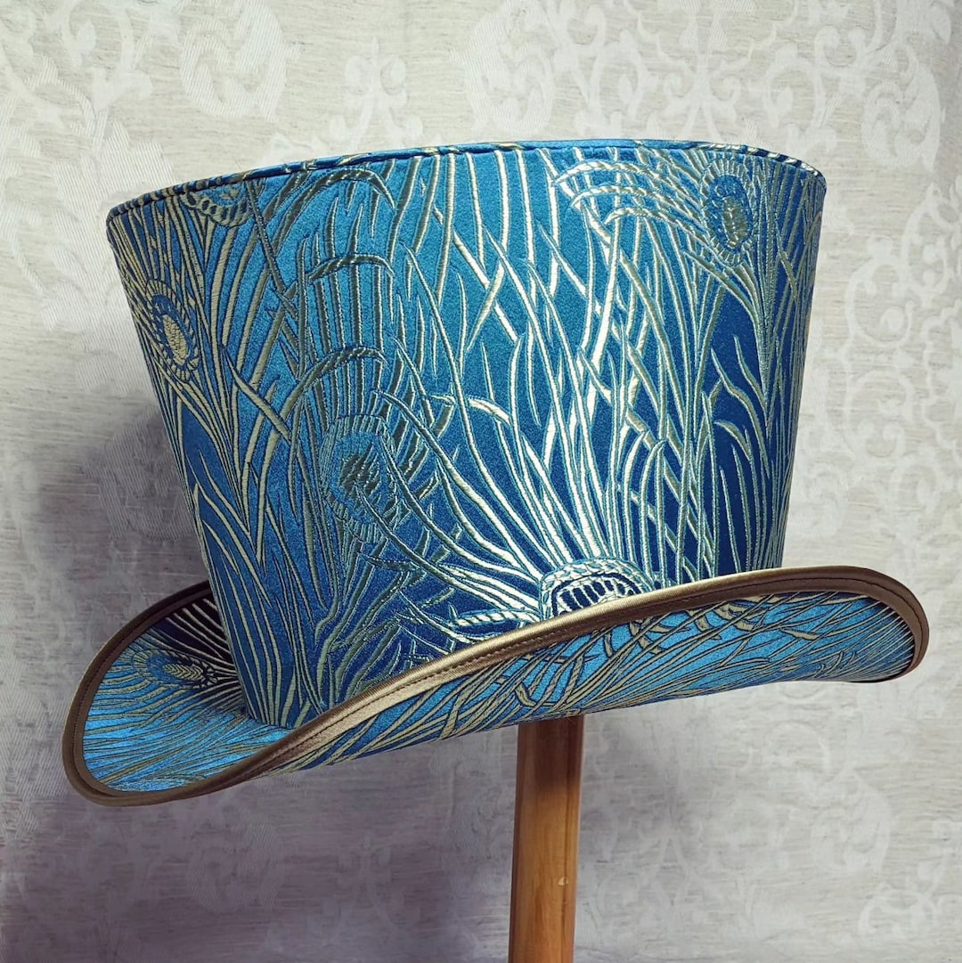 Turquoise Top Hat, Peacock Top Hat, Teal Top Hat, Festival Hat ...