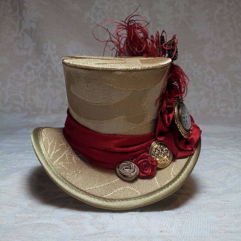 Gold Steampunk Mini Top Hat, Cosplay Costume Hat - Etsy