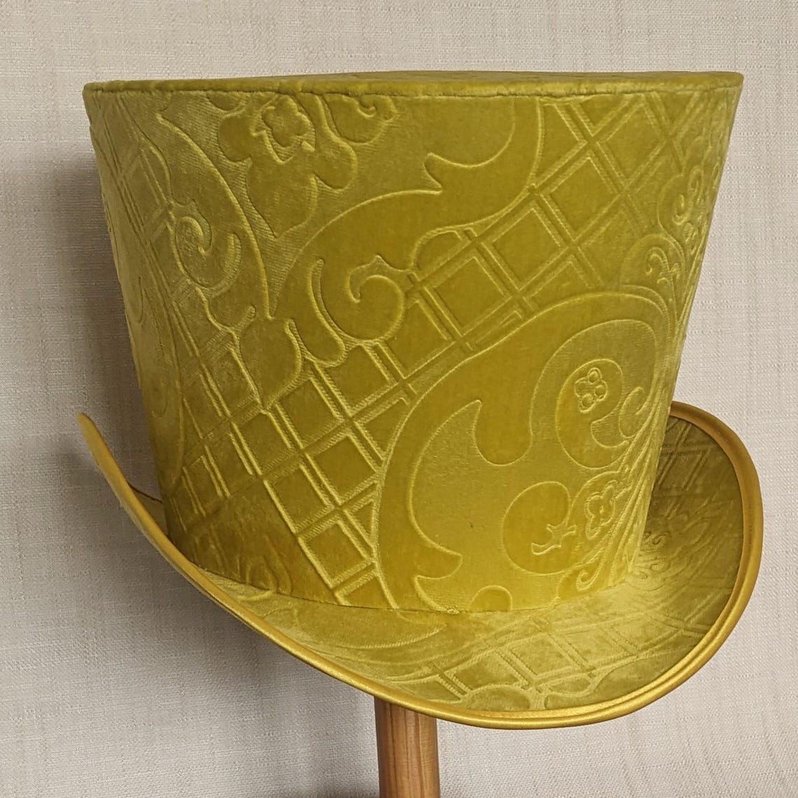Yellow Top Hat, Yellow Brocade Top Hat, Bright Top Hat, Festival Hat ...