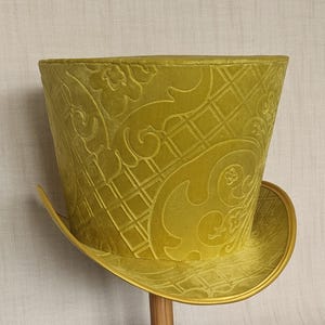 Yellow Top Hat, Yellow Brocade Top Hat, Bright Top Hat, Festival Hat ...