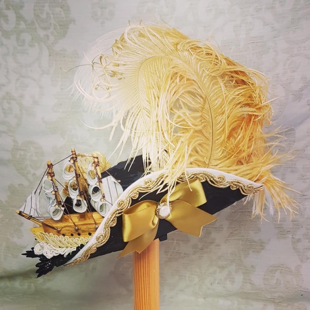 Pirate Tricorn, Pirate Hat, Pirate Ship Hat, Steampunk Hat, Steampunk ...