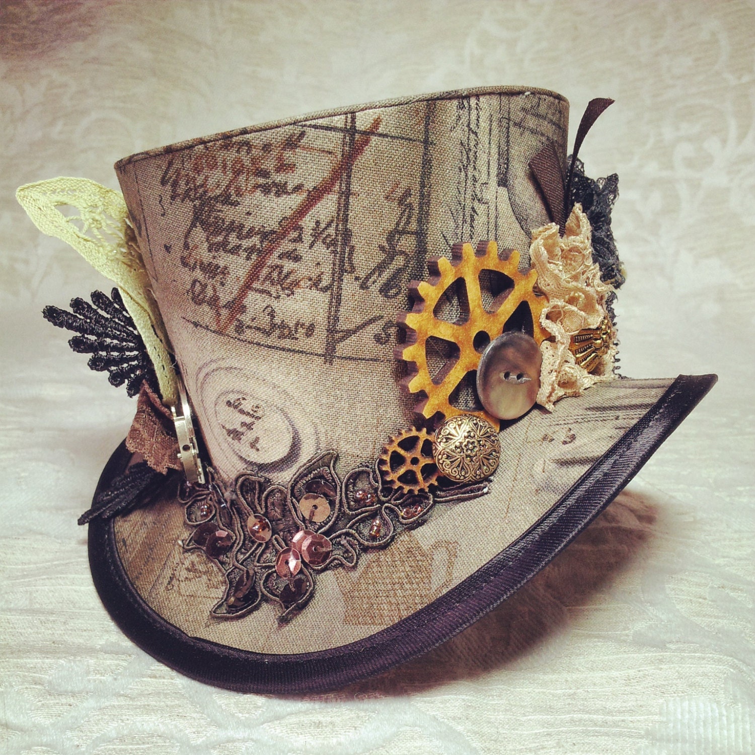 Steampunk Hat Mini Top Hat Tea Party Hat Gothic Lolita Hat - Etsy